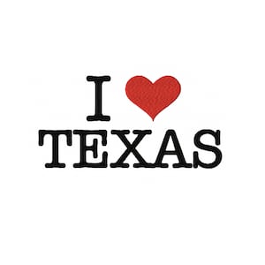 I Love Texas Machine Embroidery Design – 5 Sizes, Instant Download - Etsy