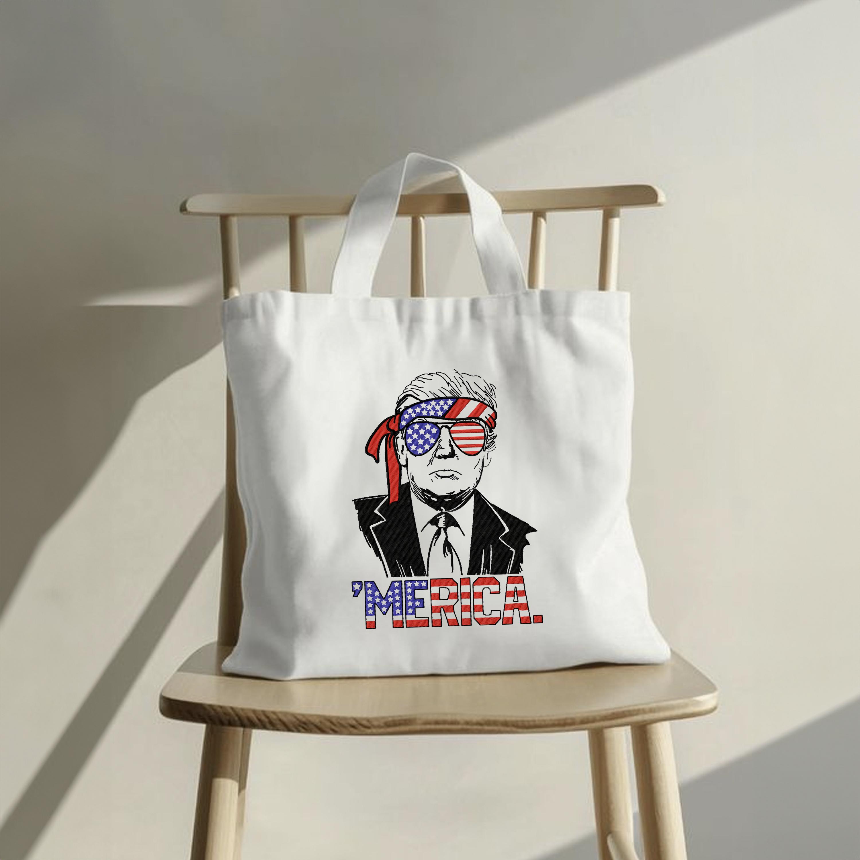 Trump Embroidery Design: 'MERICA' Logo (4 Sizes) - Machine Embroidery ...