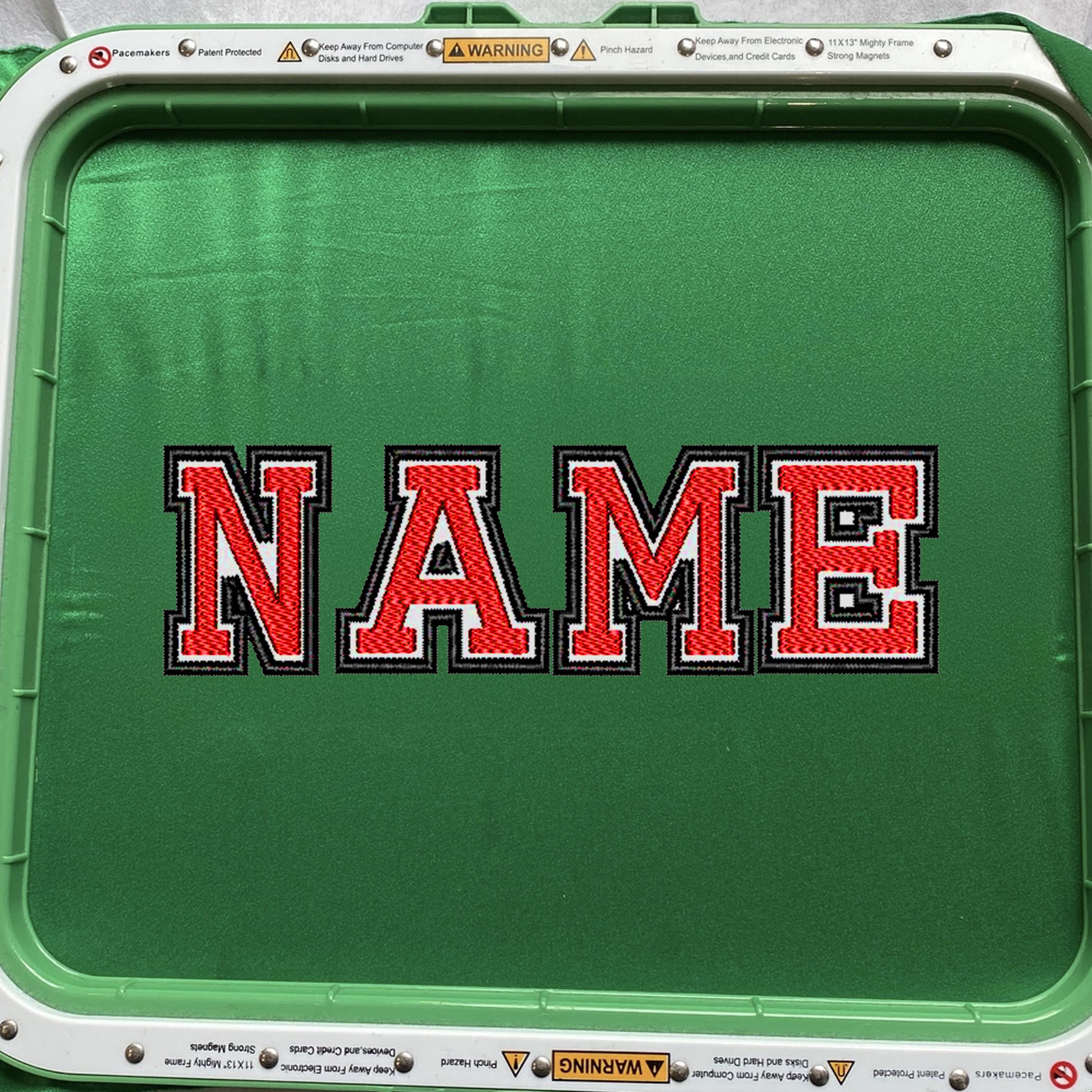 Varsity Font Embroidery Design: Collegiate Block Letters & Numbers ...