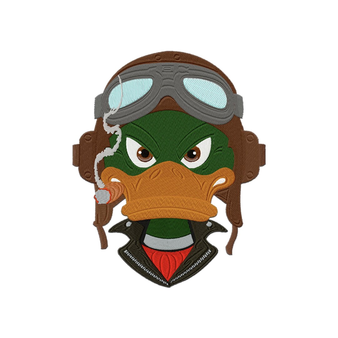 Aviator Duck Machine Embroidery Design – Pilot Style, Cool and Bold ...