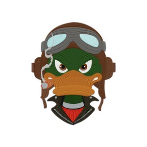 Aviator Duck Machine Embroidery Design – Pilot Style, Cool and Bold ...