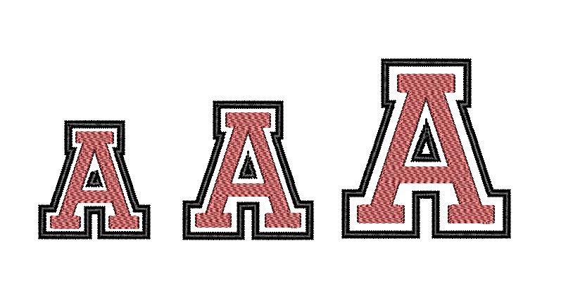 Varsity Font Embroidery Design: Collegiate Block Letters & Numbers ...