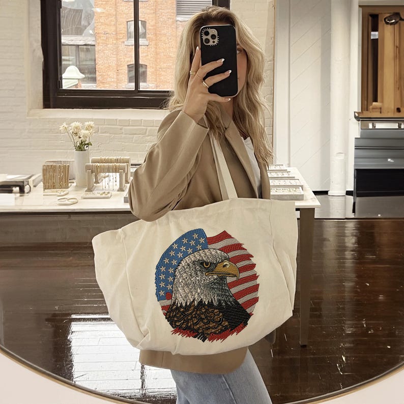 USA Eagle Flag Embroidery Design: Patriotic Machine Embroidery (instant ...