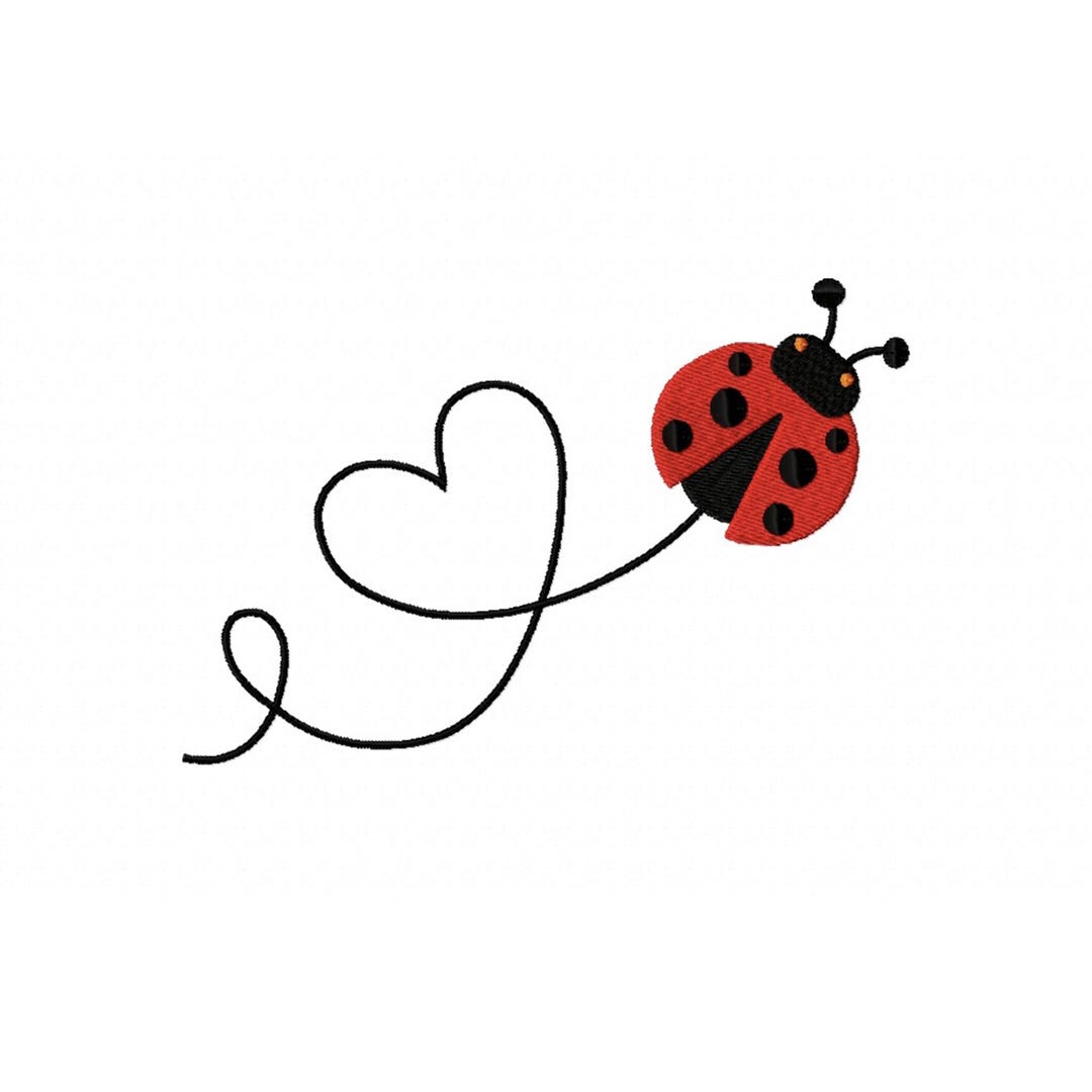 Ladybird Embroidery Design, Cute Fly Ladybird Machine Embroidery Design ...