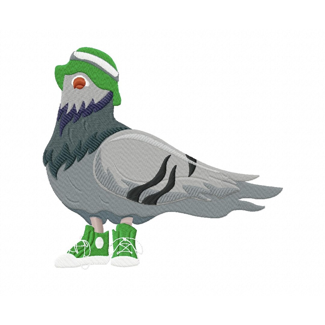 Pigeon Embroidery Design, Hipster Pigeon Patch, Funny Pigeon Art – 4 ...