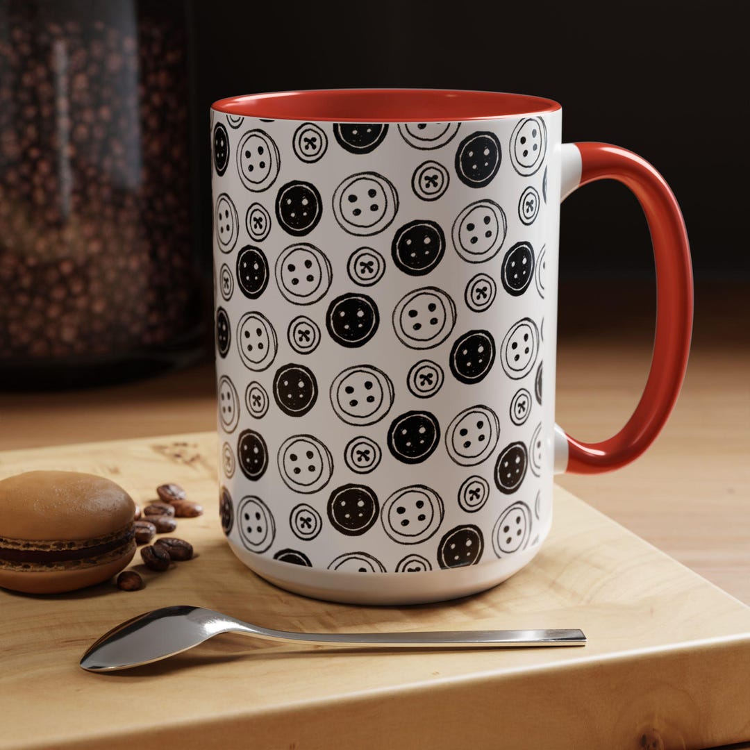 Sewing Button Coffee Mug, Seamstress Tea Cup, Sewing Lover Gift, Craft ...
