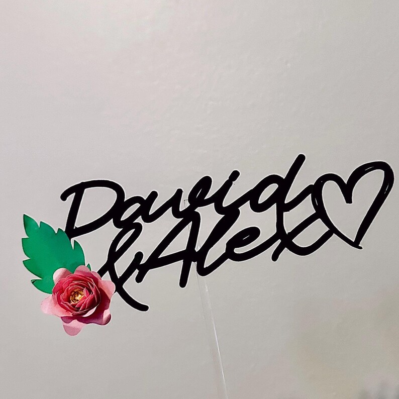 Personalized, Cursive Font Wedding Cake Topper - Etsy Australia