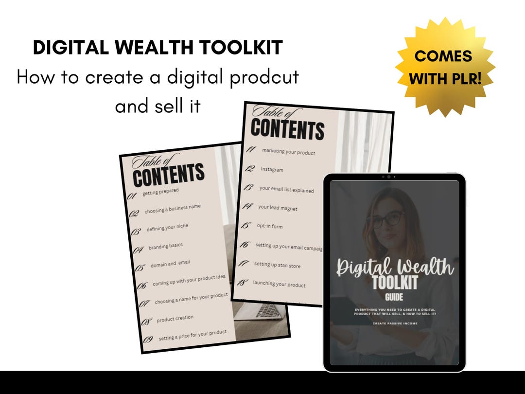 Digital Wealth Toolkit Digital Guide, Template, Canva, Digital Product ...