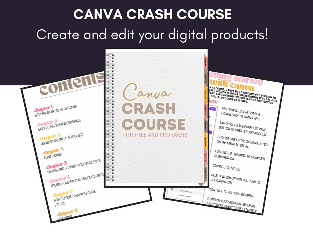 Canva Crash Course, Create Digital Products, Ebooks, Guides, Templates ...