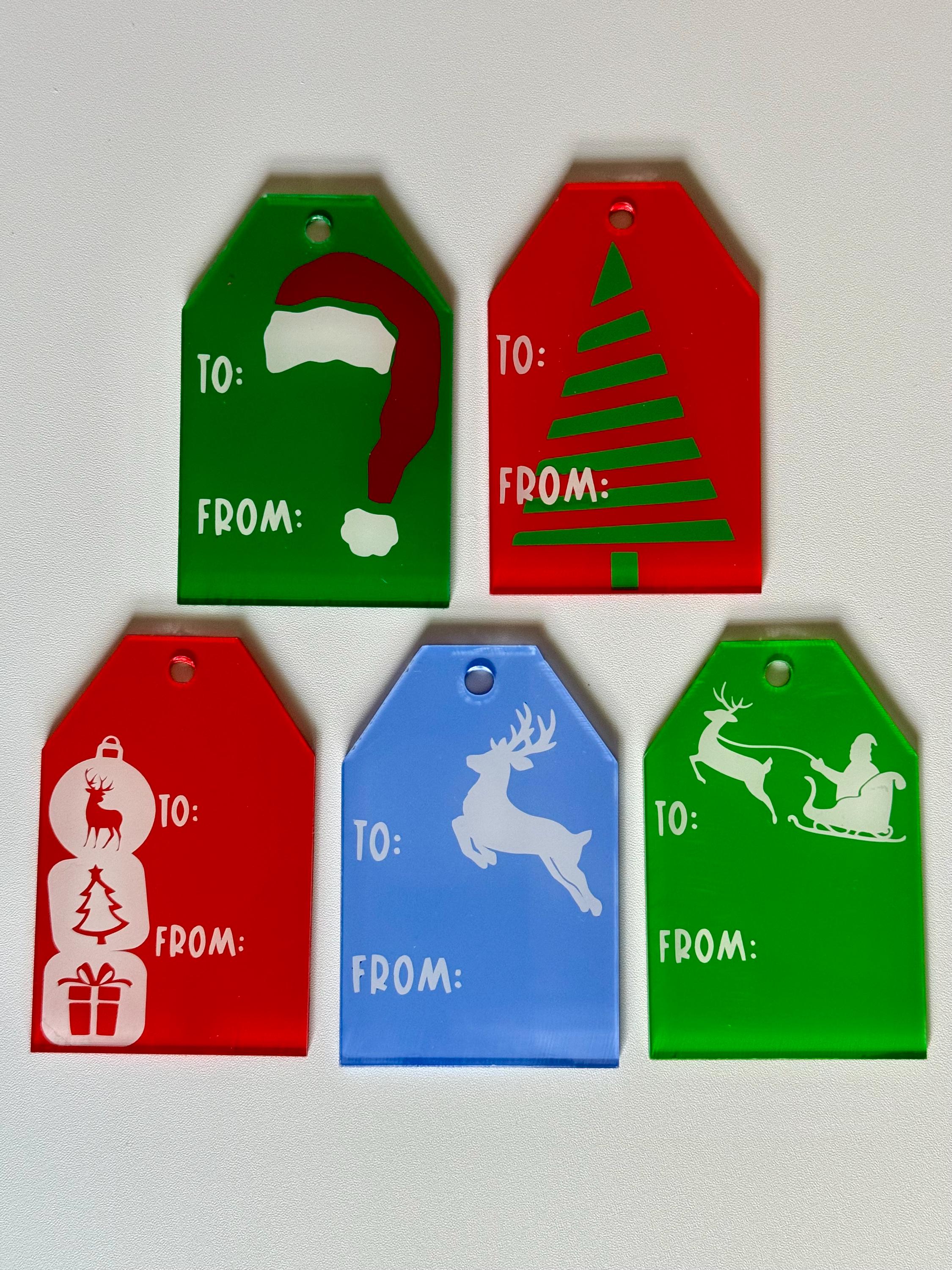 Custom Acrylic Gift Tags | Reusable | Christmas - Etsy
