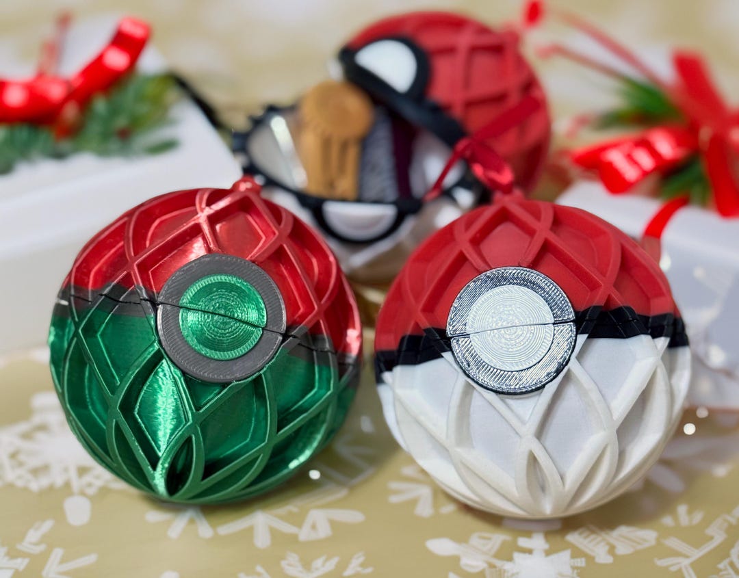 Twist-open Pokeball Ornament&gift-container | Christmas Tree Holiday ...