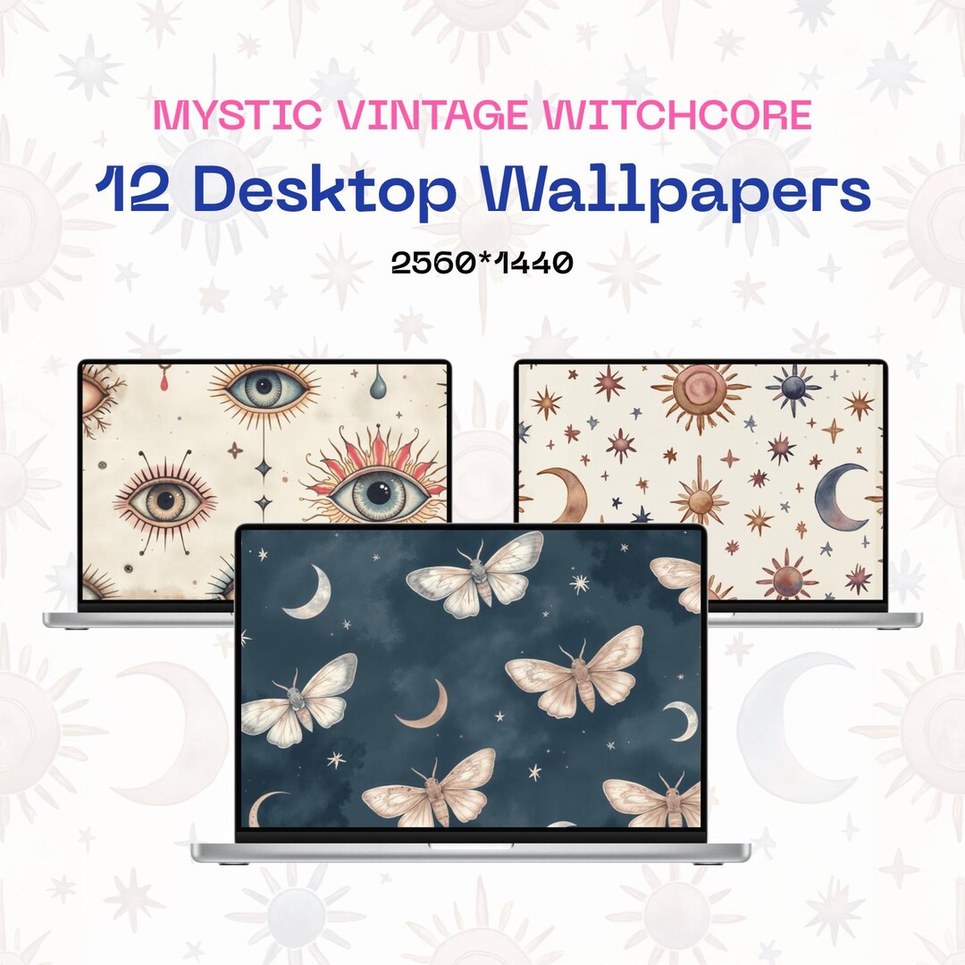 Mystic Vintage Witchcore Desktop Wallpaper | Occult & Celestial ...