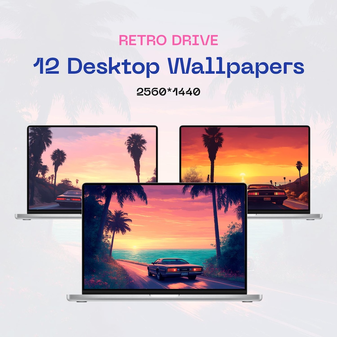 12 Retro Drive Wallpapers — 2560×1440 Px Sunset Aesthetic for Laptops ...