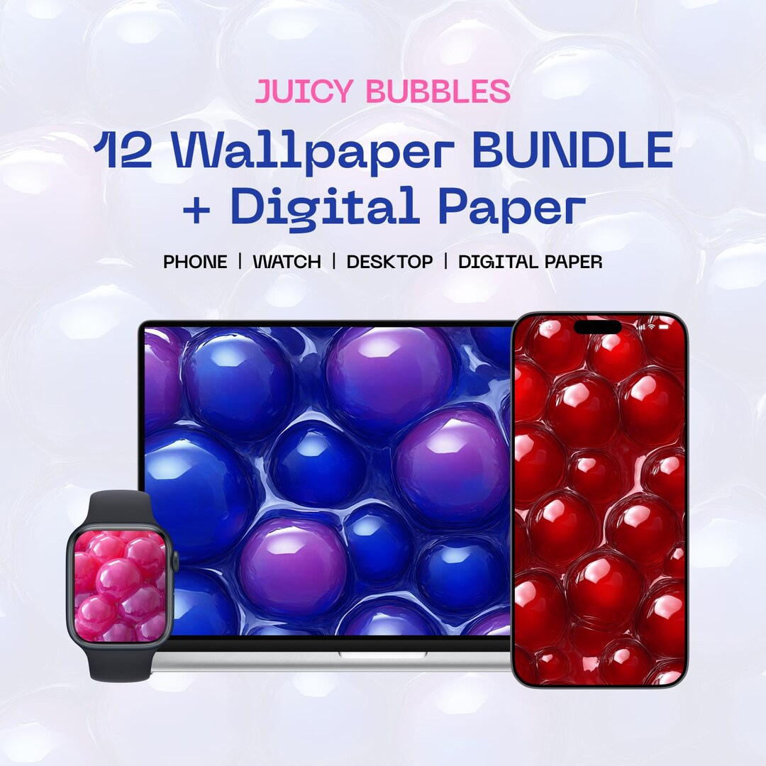12 Glossy Wallpapers + Digital Paper — Set for Phone, Desktop, Watch ...