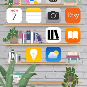 Library Book & Plant Lover Bookshelf Wallpaper for iPhone 15/16 Ios18 ...