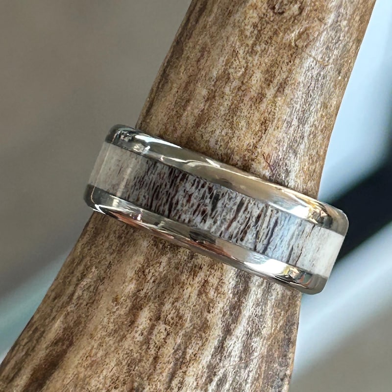 Elk Antler Ring - Etsy