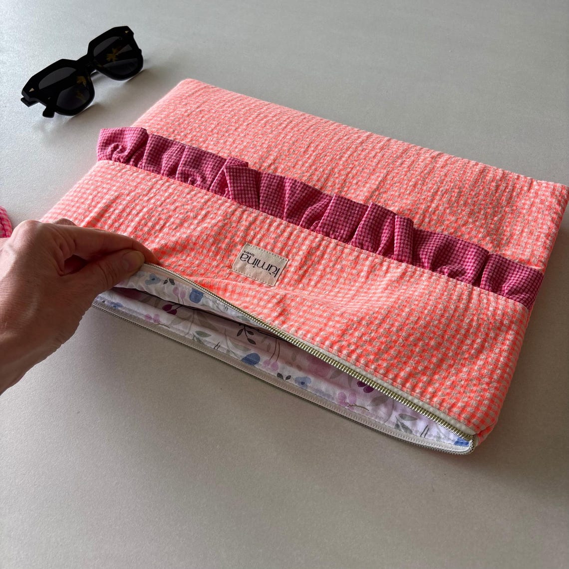 Gingham Laptop Sleeve 11" 13" 14" 15" 16" Inches MacBook Case With ...