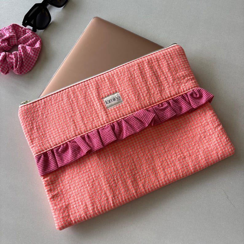 Gingham Laptop Sleeve 11" 13" 14" 15" 16" Inches MacBook Case With ...