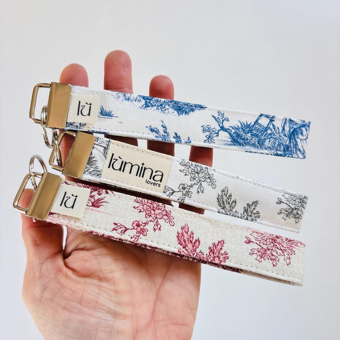 Toile De Jouy Wristlet Keychain, Gift for Her, Bag Charm, Backpack Key ...