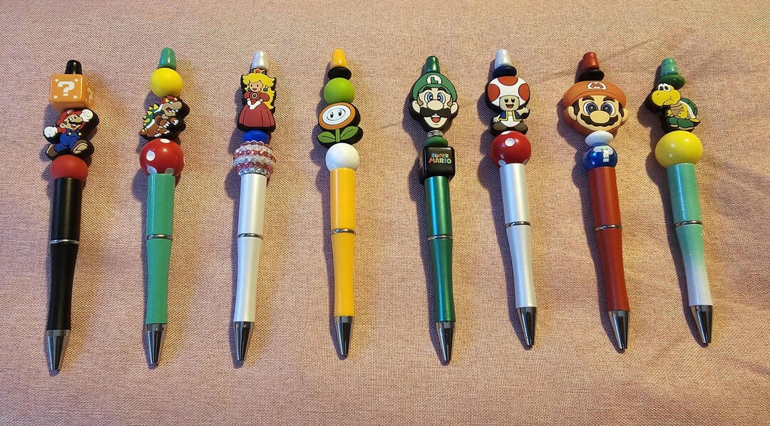 Customized, Hand Beaded Pens - Super Mario Bros. - Etsy