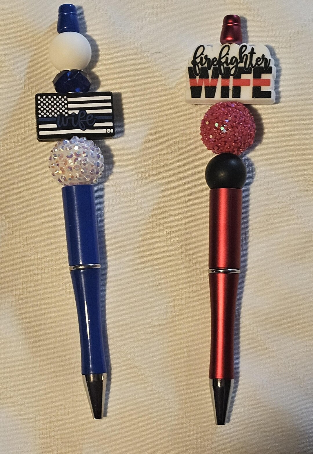 Customized, Hand Beaded Pens - Police & Fire - Etsy