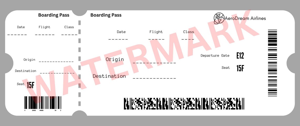 Surprise Getaway: Digital Boarding Pass Mystery Gift Card Print - Etsy