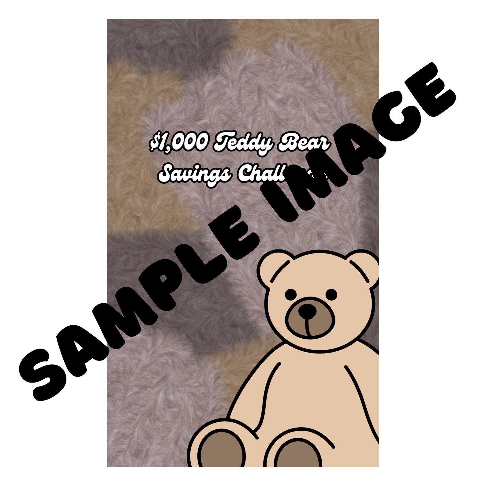 Teddy Bear Savings Challenge Dashboard,a6 Budgeing Dashboard, A6 ...