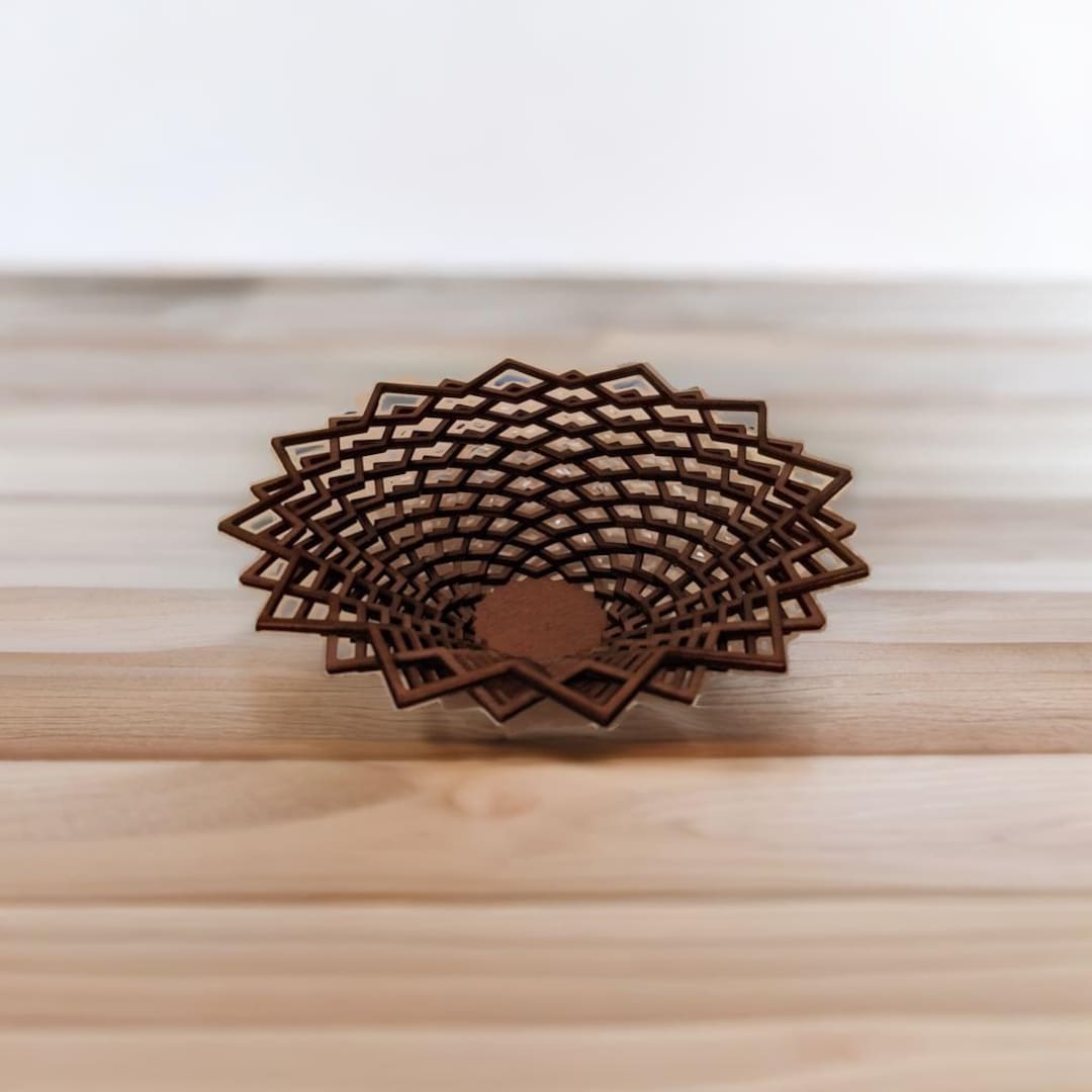Wooden Geometric Laser Cut Bowl - Etsy