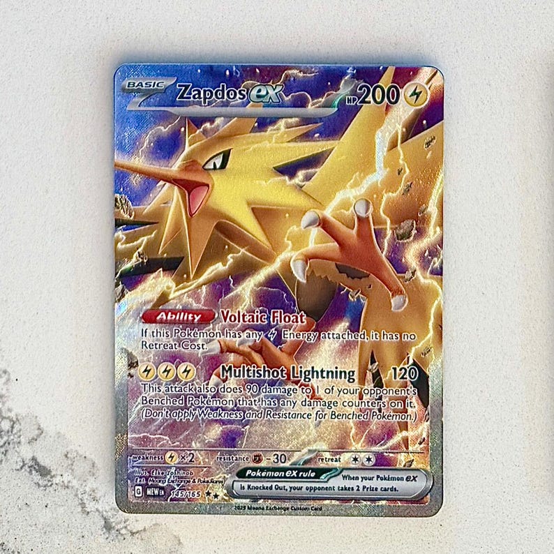 Zapdos Ex - Textured Full Art (SV151) - Etsy