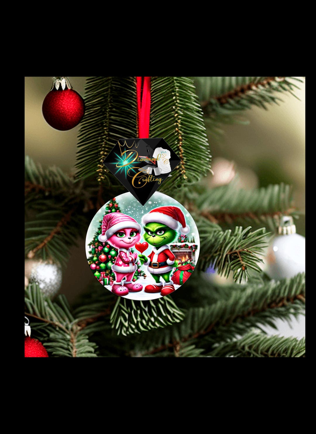 Personalized Grinch Ceramic Ornament - Etsy