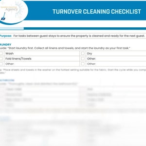 Editable Airbnb Turnover Checklist, Vacation Rental Cleaning Template ...