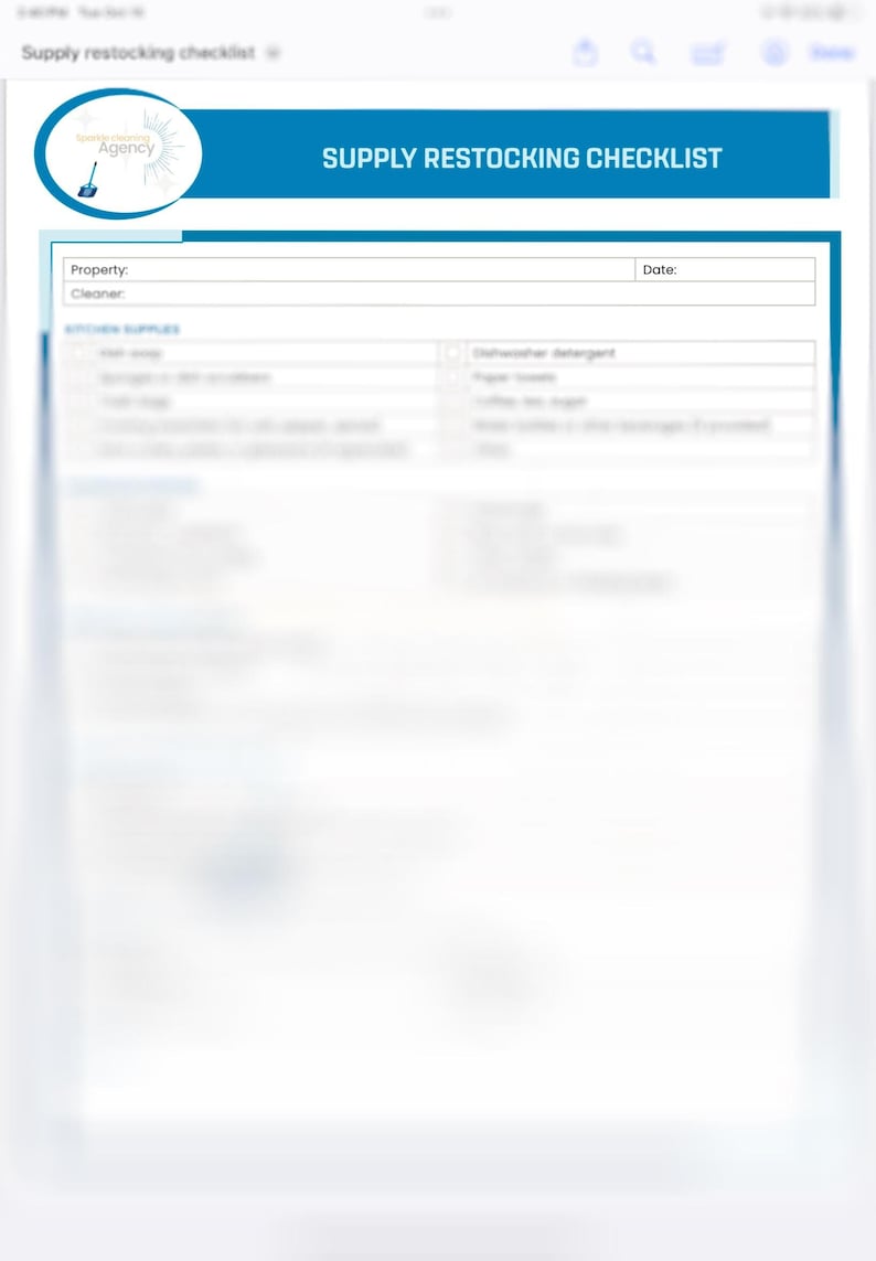 Editable Supply Restocking Checklist for Airbnb & Vacation Rentals ...