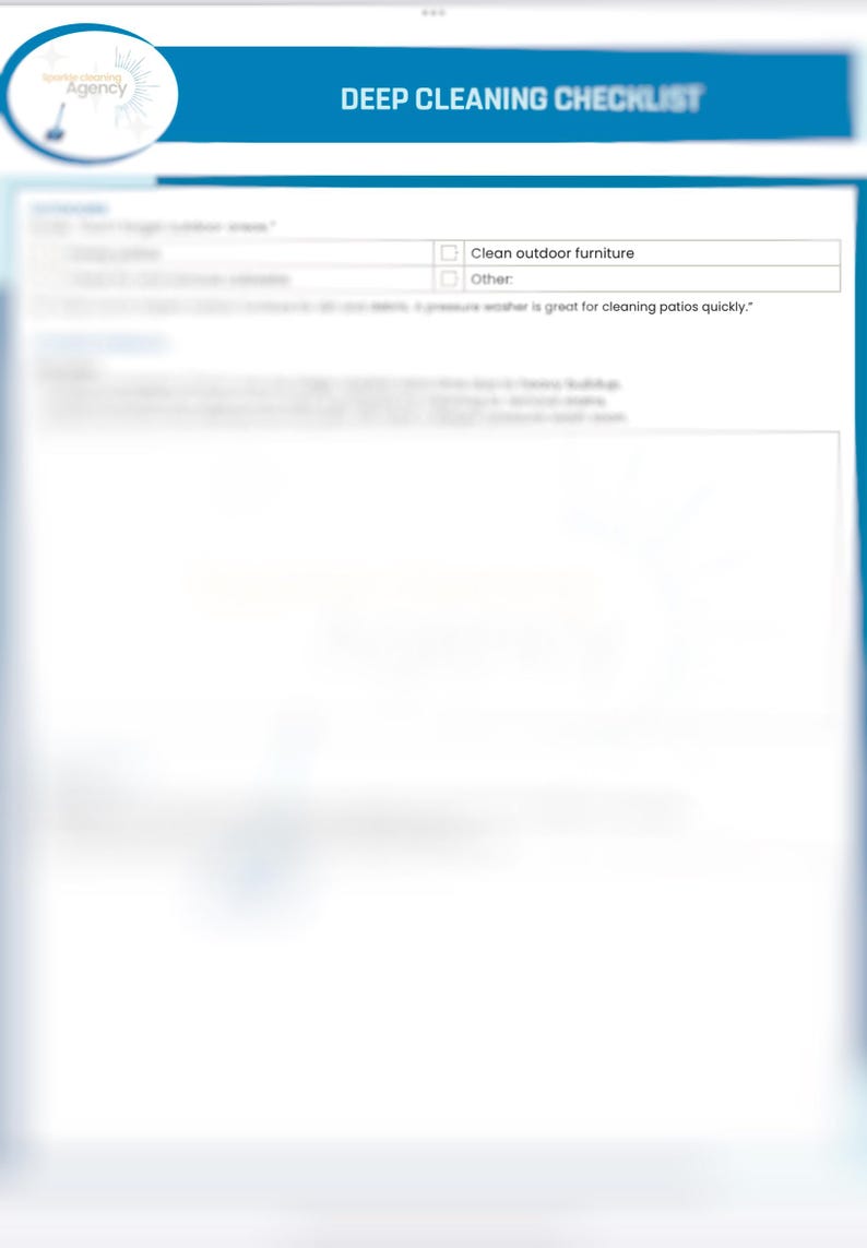 Deep Cleaning Checklist for Airbnb & Vacation Rentals | Word Download ...