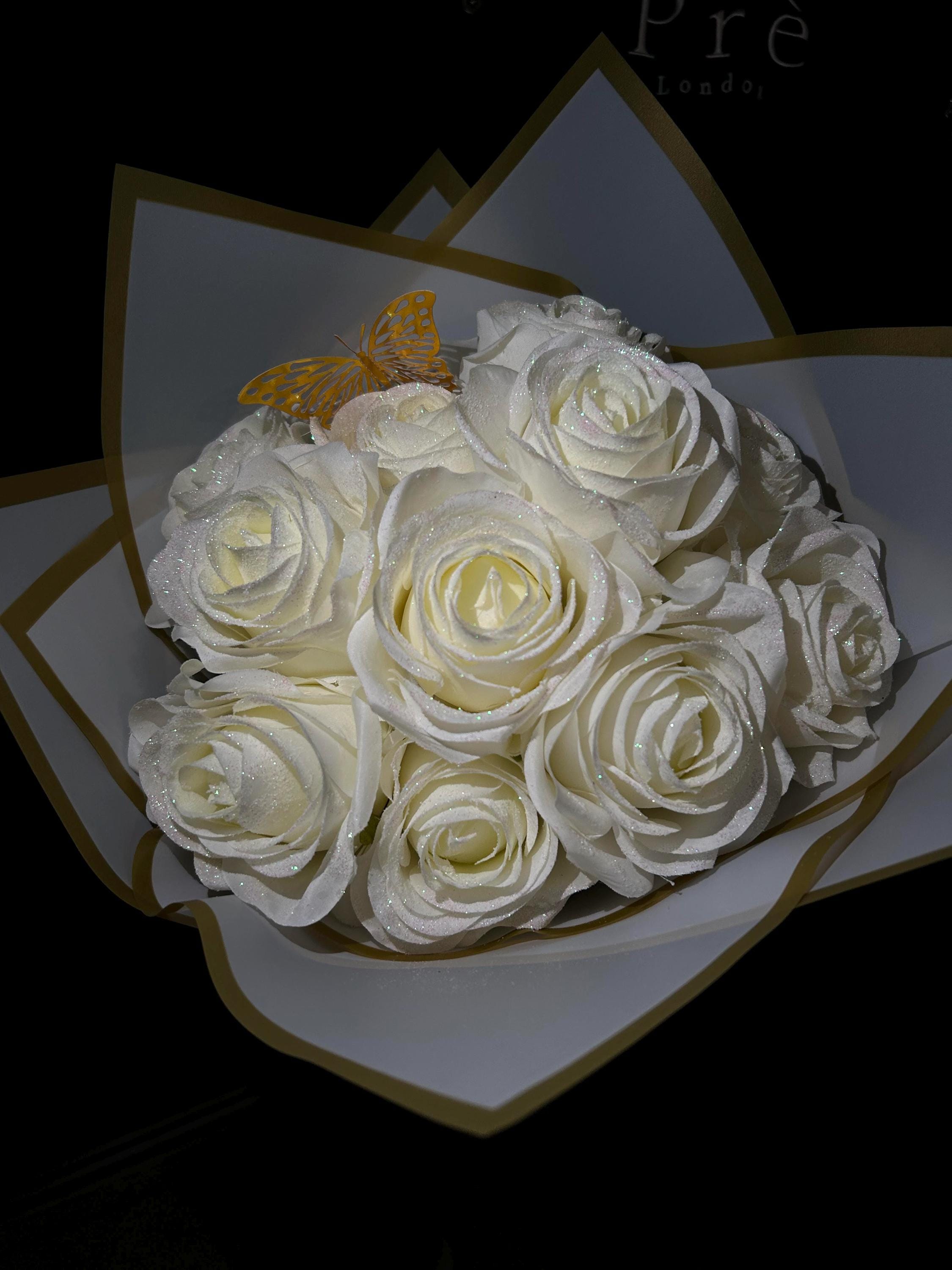 Eternal Silk Glitter Roses - Etsy UK