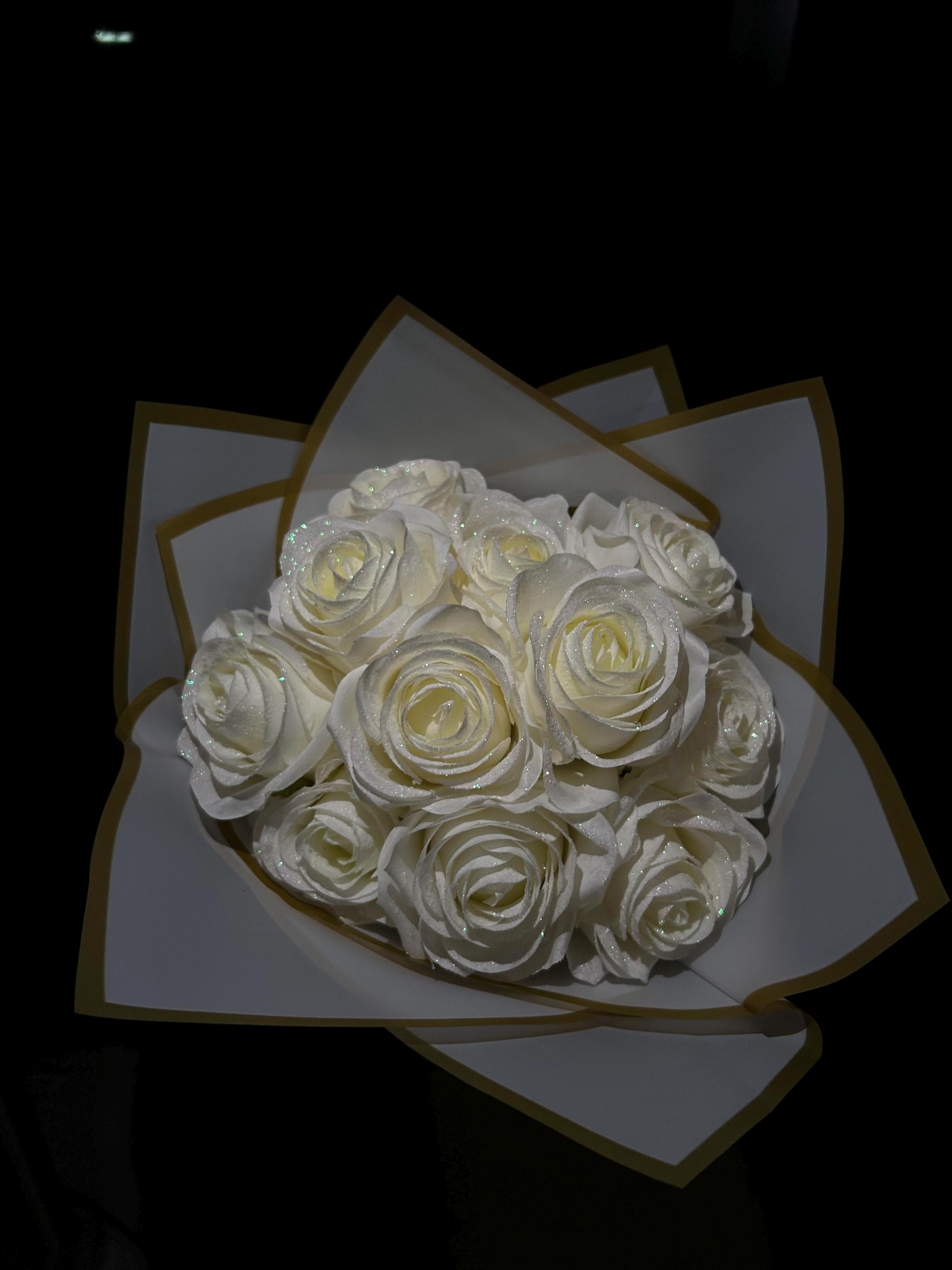 Eternal Silk Glitter Roses - Etsy UK