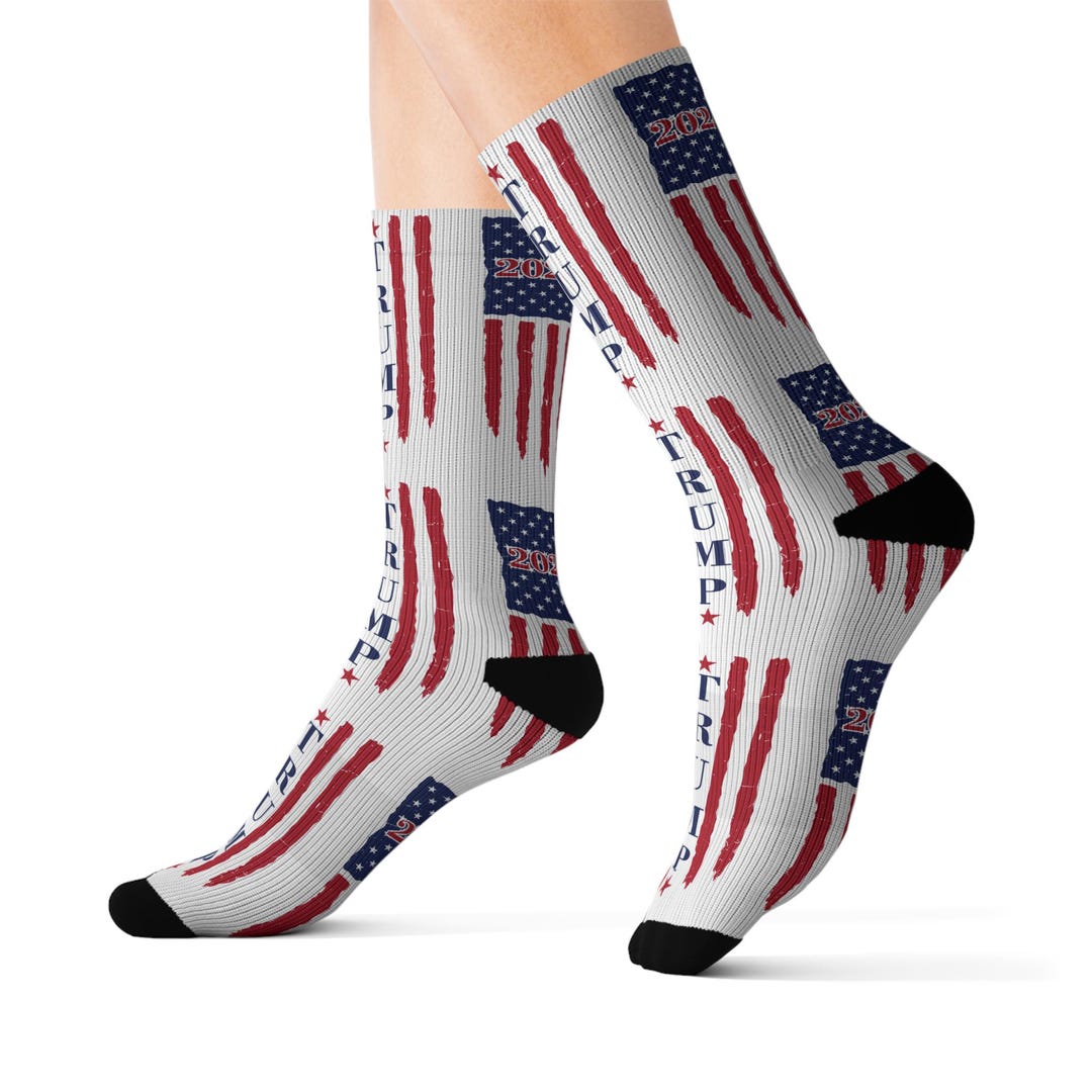 Sublimation Socks, Trump 2024 Socks Christmas Gift, Political Statement ...