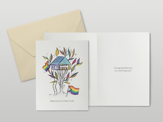 Coming Out Greeting Card Welcome to the Club LGBTQIA Pride - Etsy
