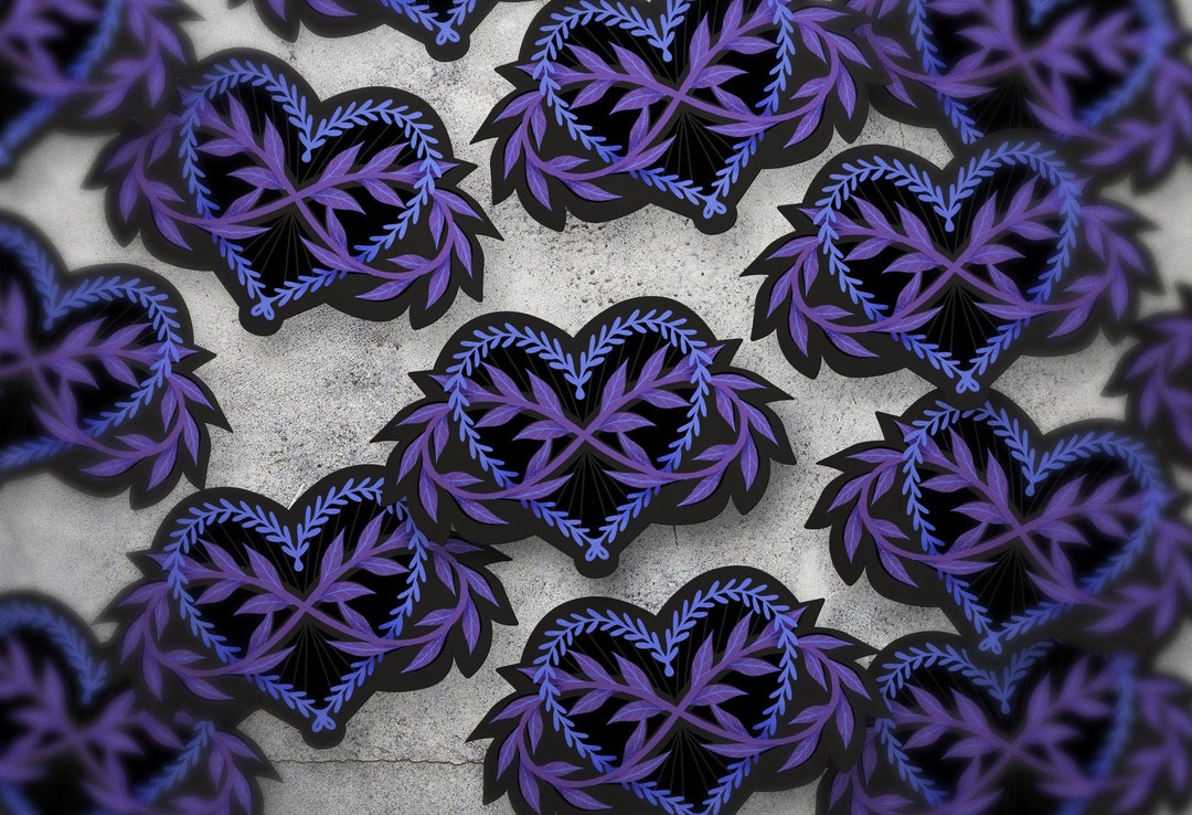 3" Die Cut Decal, Polyamory Heart Logo, Polycule Gift, Abstract Floral ...