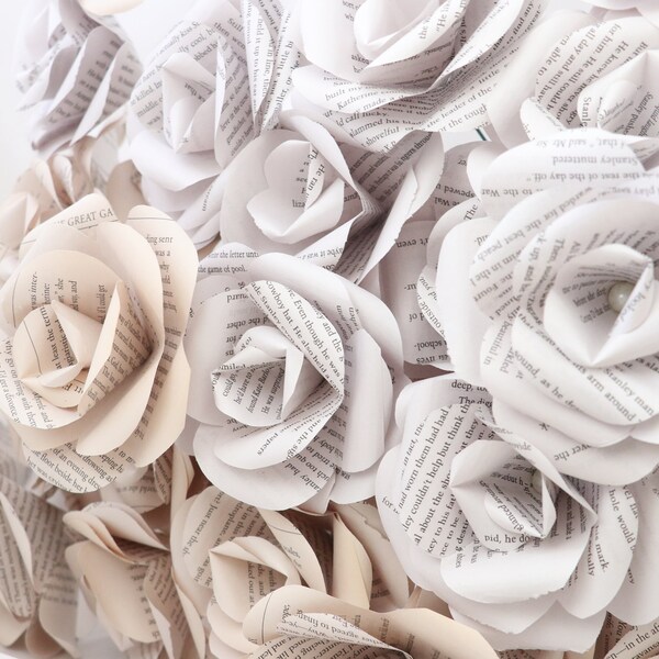 Book Page Flowers - Etsy