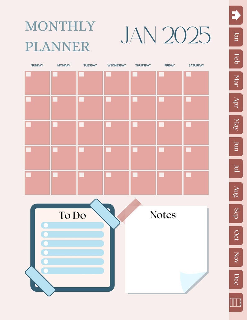 2025 Digital Monthly Planner - Etsy