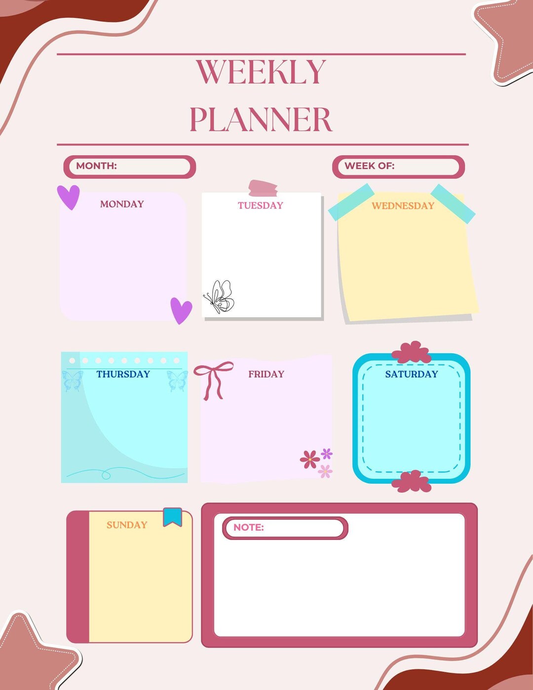 2025 Digital Monthly Planner - Etsy