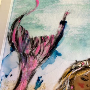 The Vain Mermaid, Mermaid Art, Mermaid Painting, Mermaid Gift, Mermaid ...