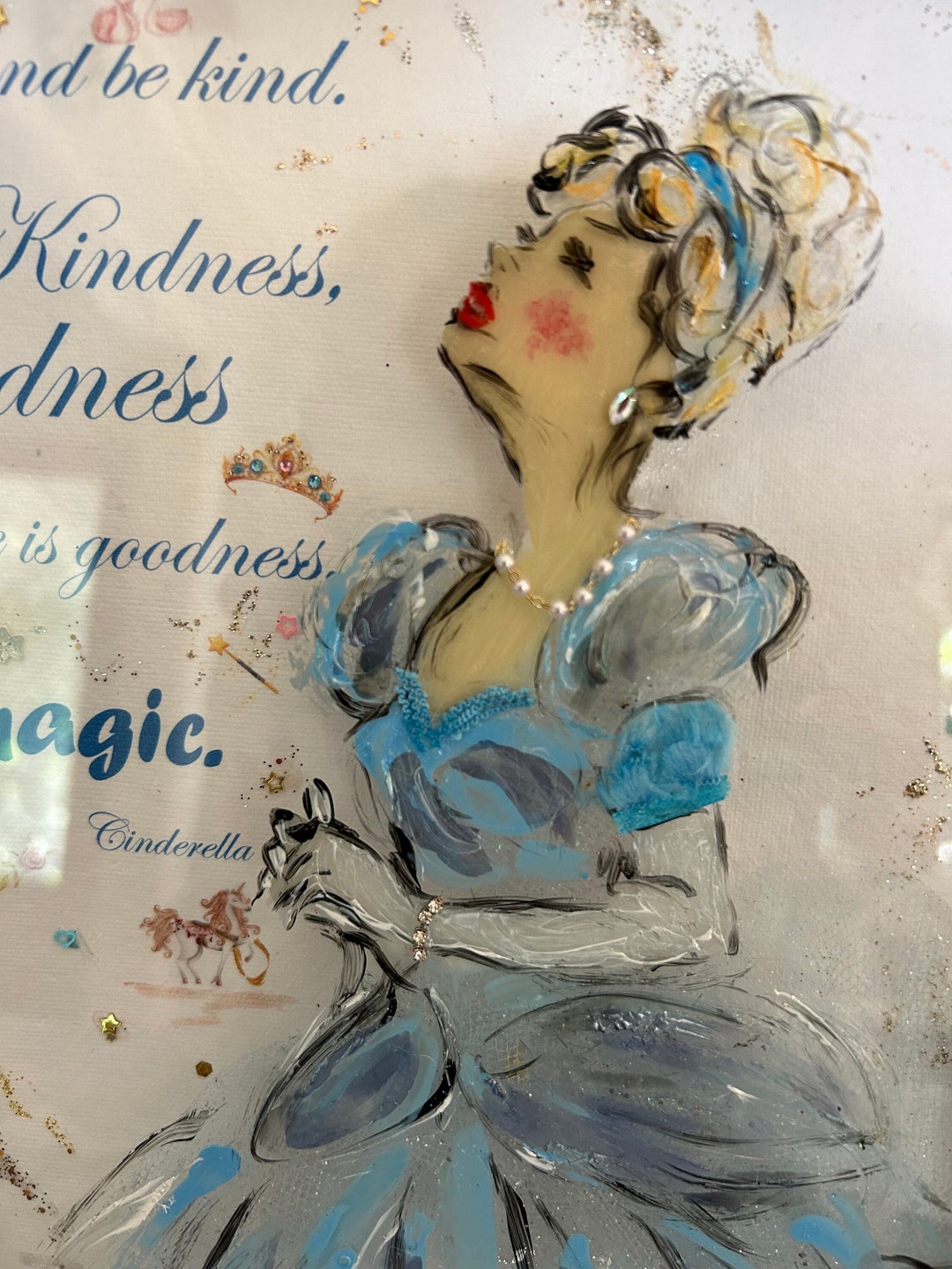 The Vain Mermaid, Cinderella, Painting, Original Artwork, Framed, Wall ...