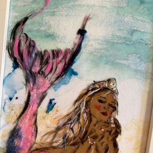 The Vain Mermaid, Mermaid Art, Mermaid Painting, Mermaid Gift, Mermaid ...