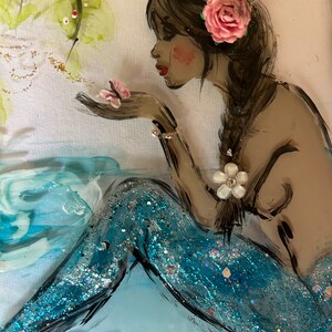 Mermaid and Butterfly Painting - Etsy