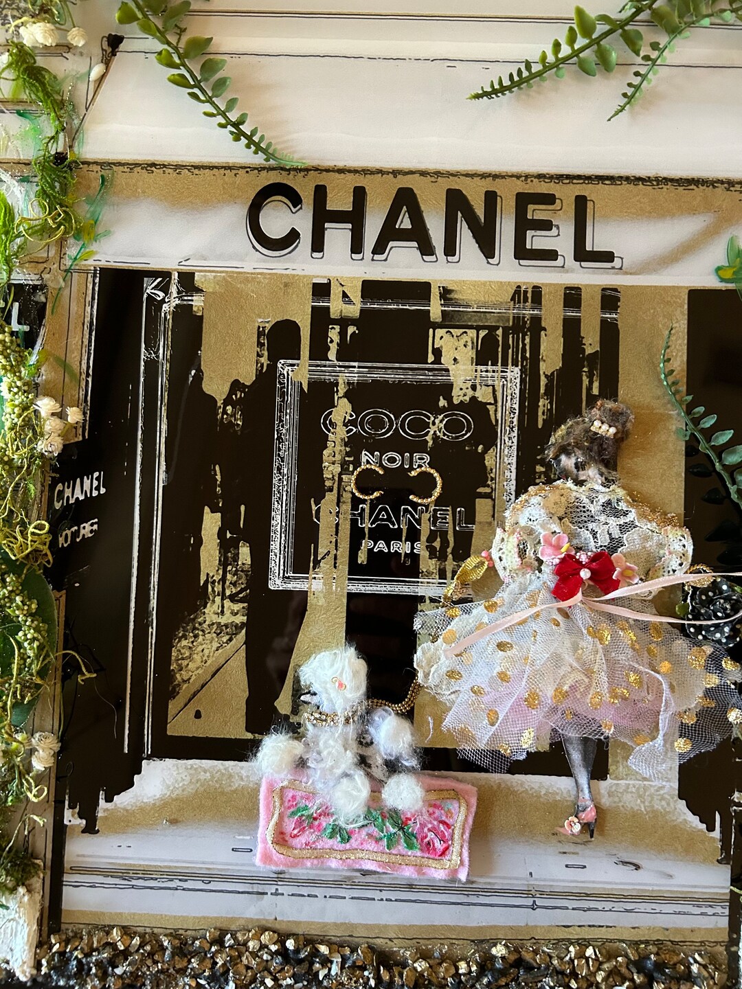 The Vain Mermaid Audrey Chanel Roses Paris Poodle Framed - Etsy