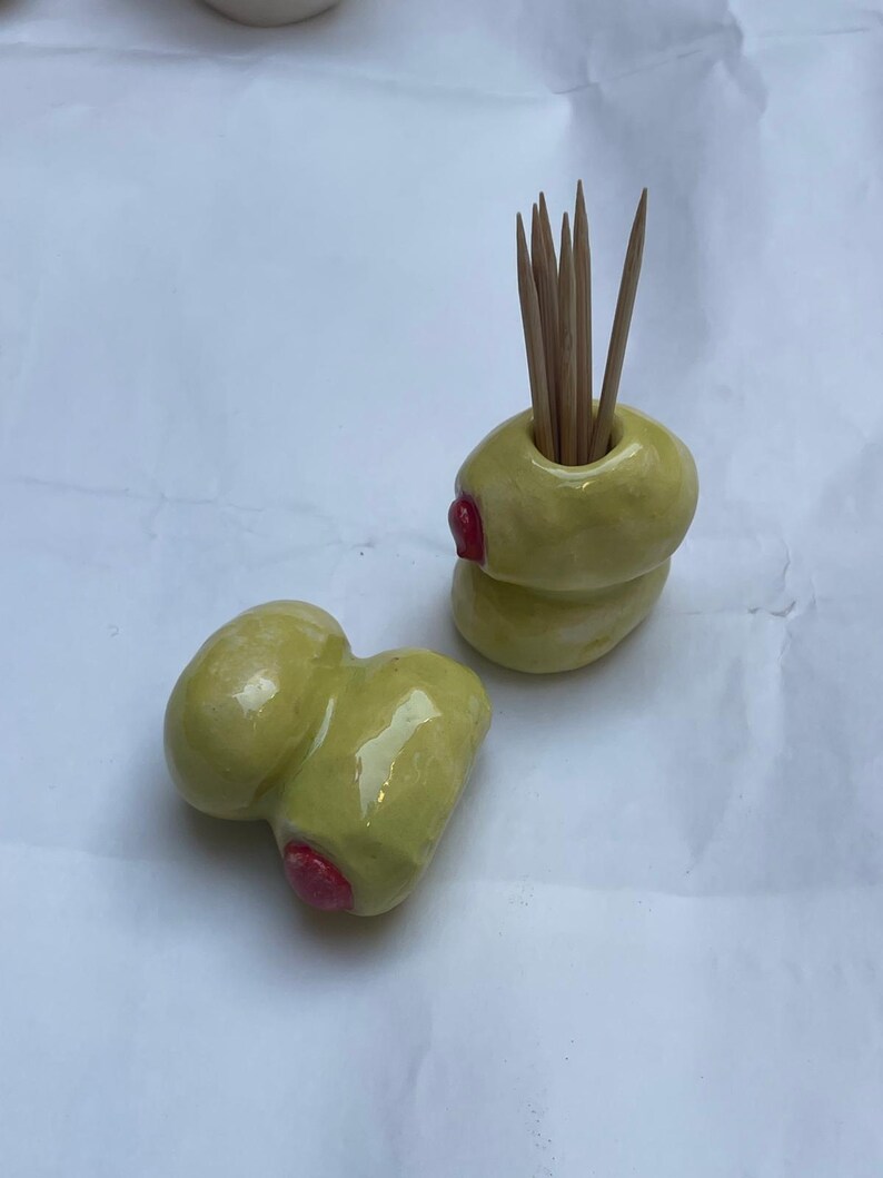 Handmade Ceramic Olive Toothpick Holder | Unique Kitchen Decor | Funny ...