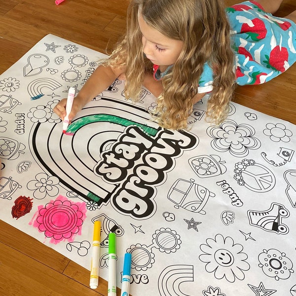 Groovy Coloring Poster - Etsy
