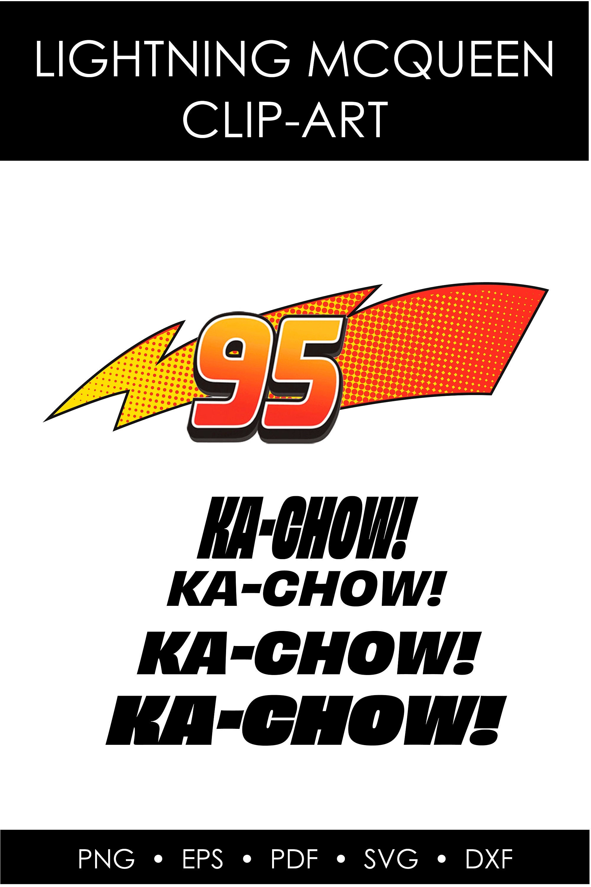 Lightning Mcqueen Clipart SVG | Etsy UK