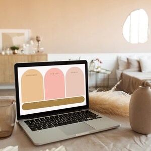 Boho Desktop Organizer Wallpaper Minimalist Neutral - Etsy